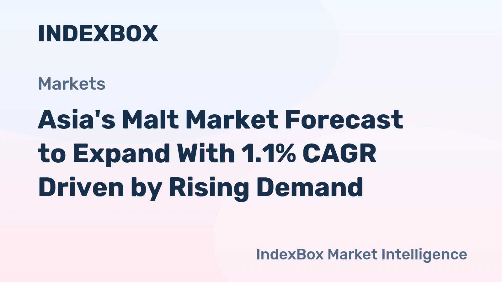 Asia's Malt Market Forecast to Expand With 1.1% CAGR Driven by Rising Demand
