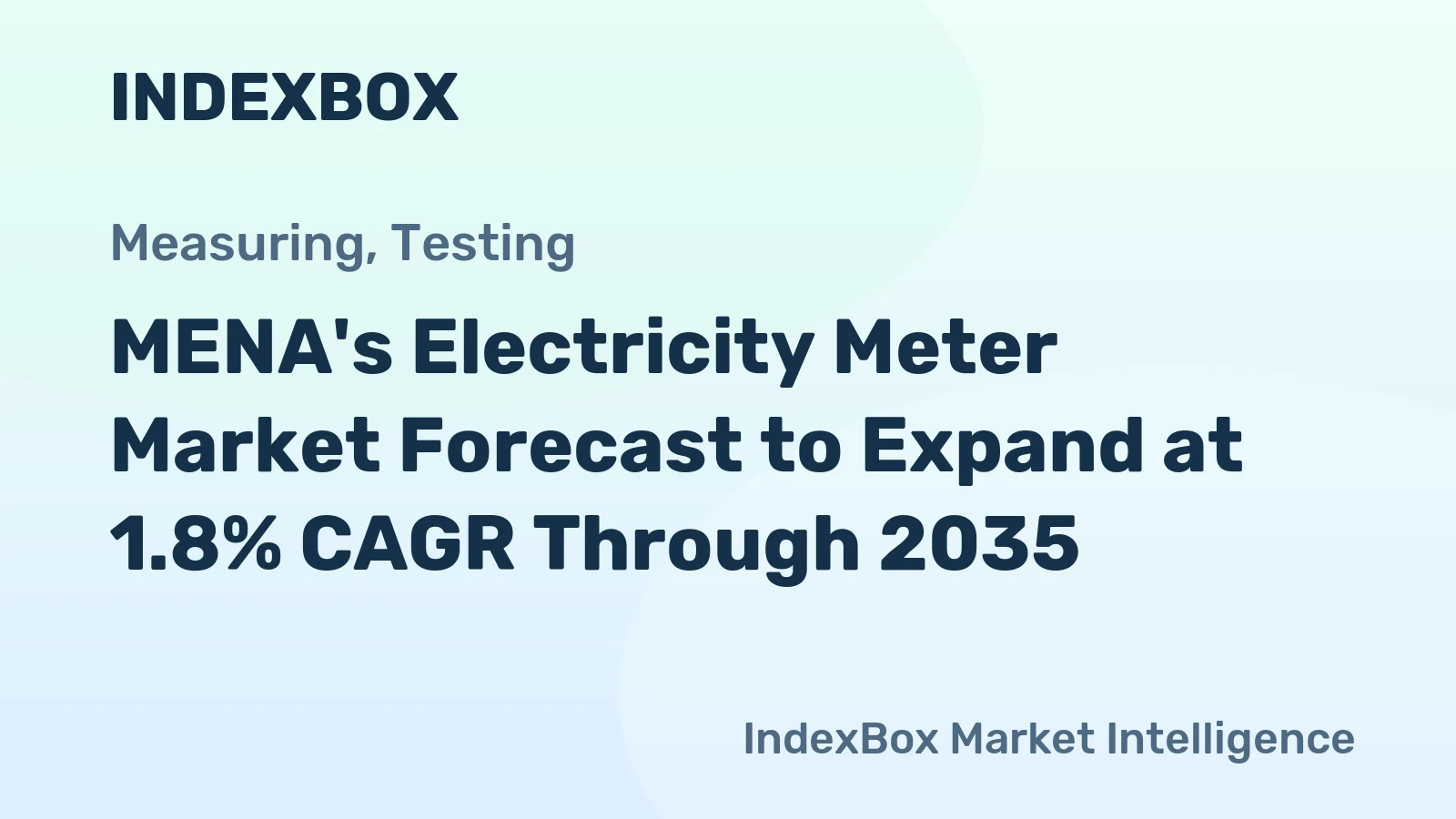 MENA's Electricity Meter Market Forecast to Expand at 1.8% CAGR Through 2035