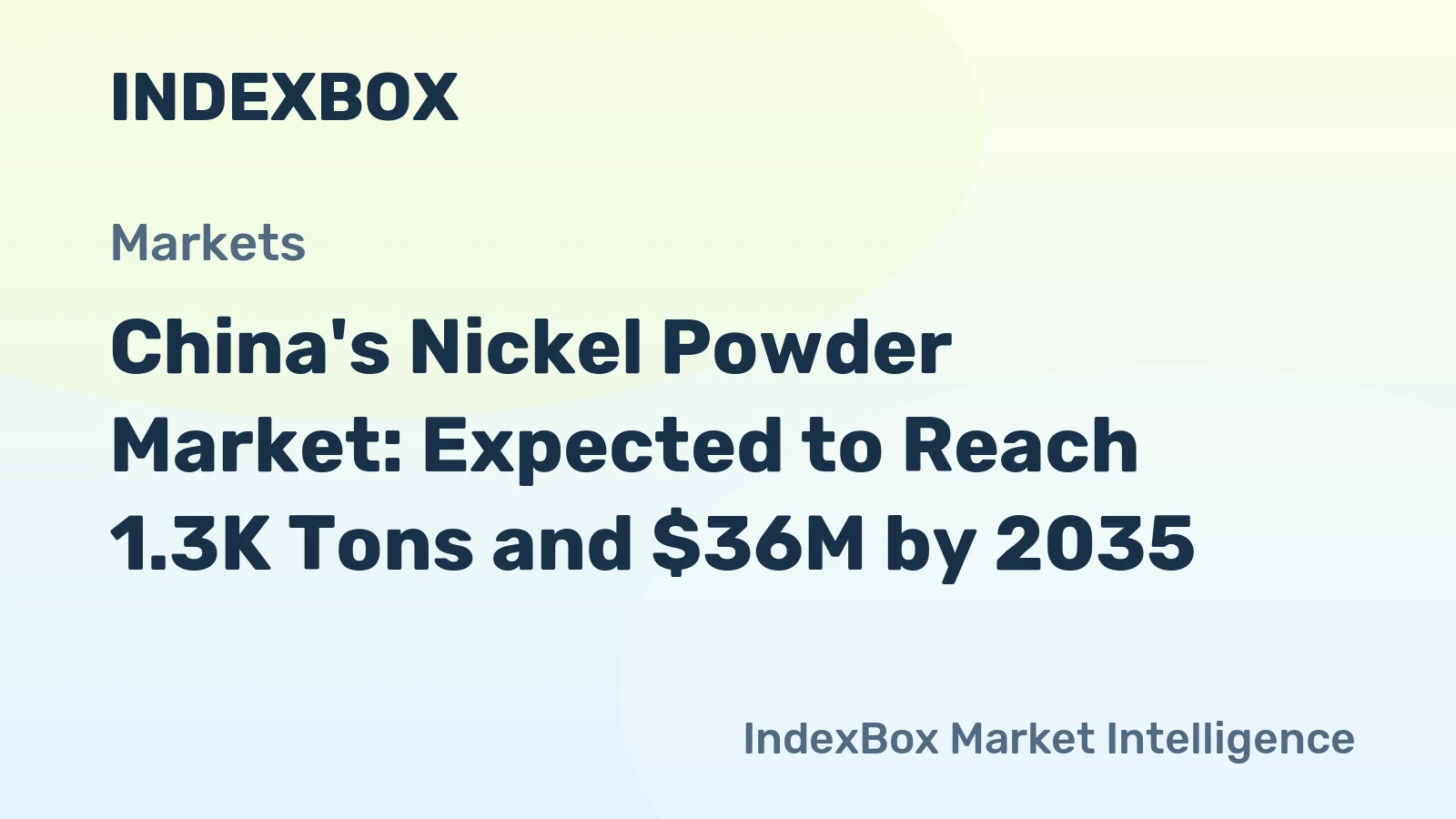 China's Nickel Powder Market: Expected to Reach 1.3K Tons and $36M by 2035