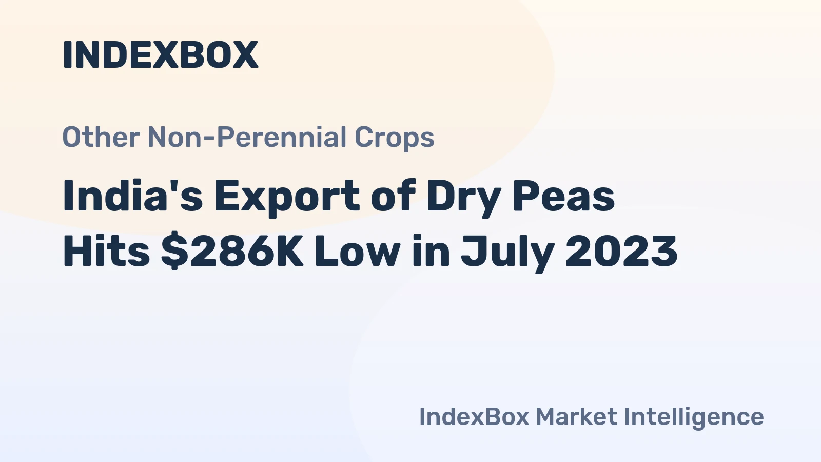 India's Export of Dry Peas Hits $286K Low in July 2023
