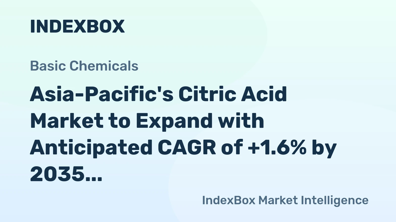 Asia-Pacific's Citric Acid Market to Expand with Anticipated CAGR of +1.6% by 2035