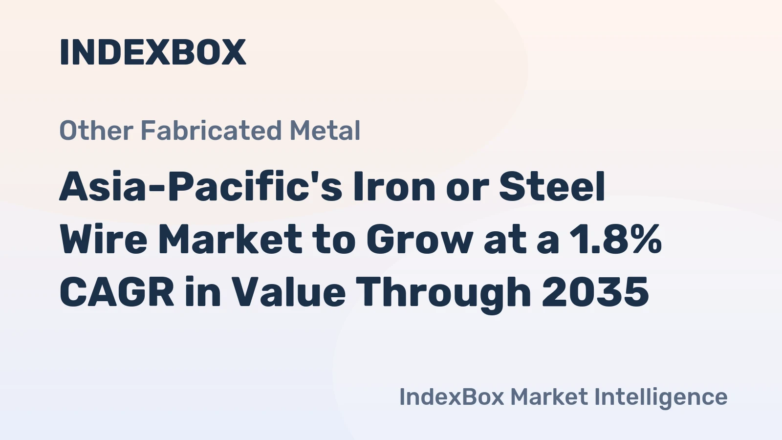 Asia-Pacific's Iron or Steel Wire Market to Grow at a 1.8% CAGR in Value Through 2035