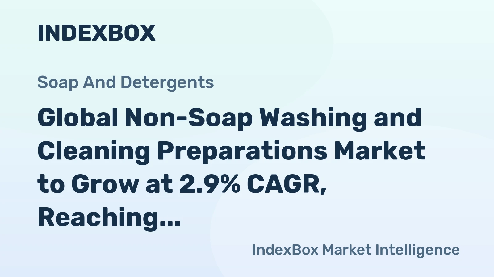 Global Non-Soap Washing and Cleaning Preparations Market to Grow at 2.9% CAGR, Reaching 183M Tons by 2035