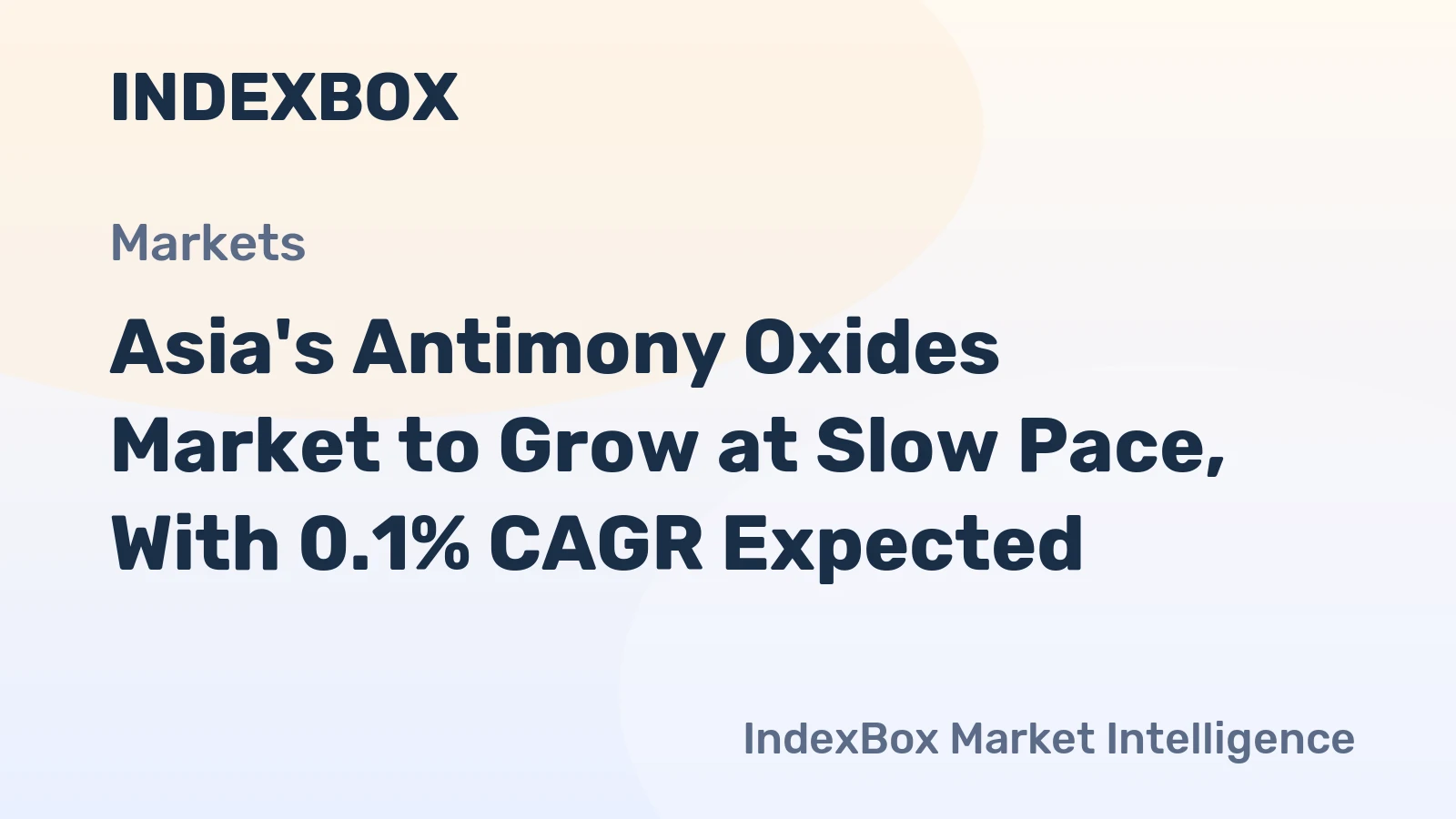 Asia's Antimony Oxides Market to Grow at Slow Pace, With 0.1% CAGR Expected