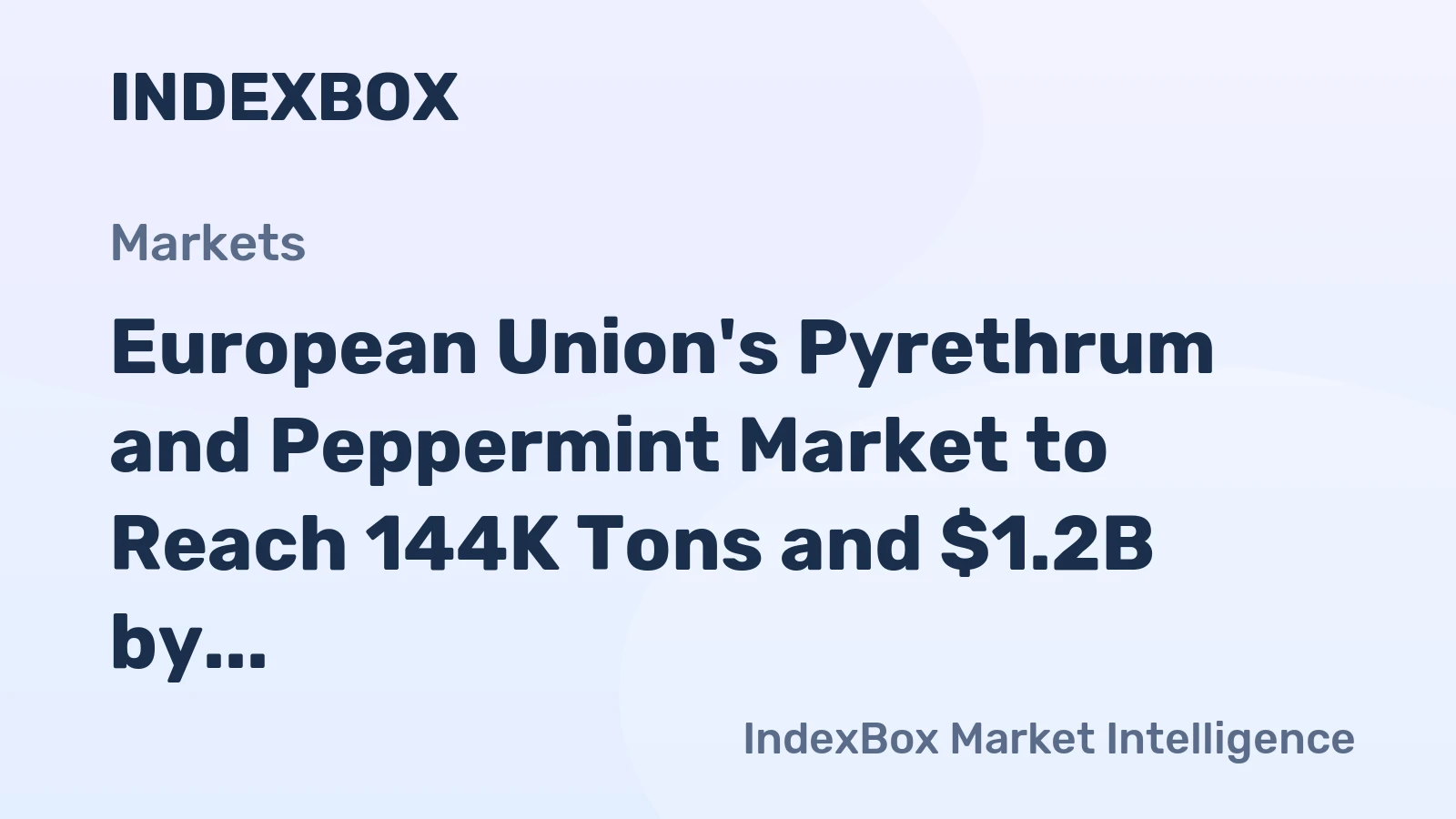 European Union's Pyrethrum and Peppermint Market to Reach 144K Tons and $1.2B by 2035
