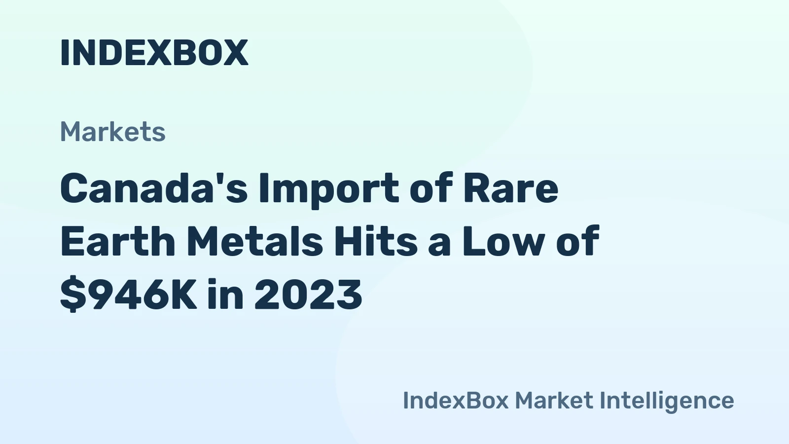 Canada's Import of Rare Earth Metals Hits a Low of $946K in 2023