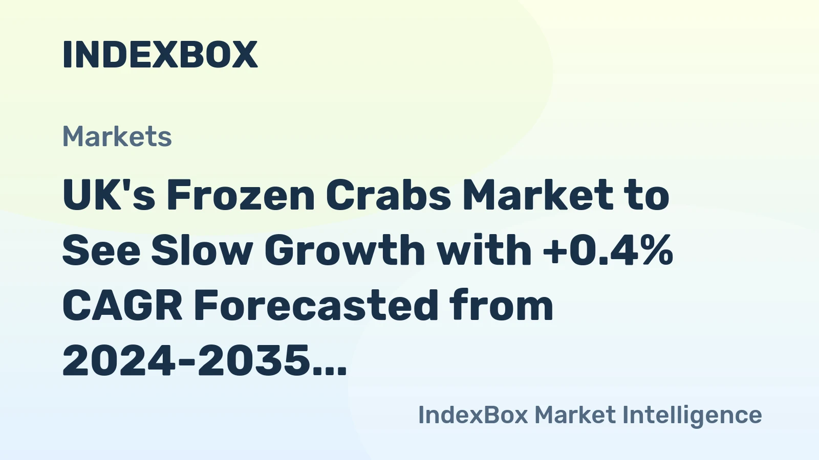 UK's Frozen Crabs Market to See Slow Growth with +0.4% CAGR Forecasted from 2024-2035