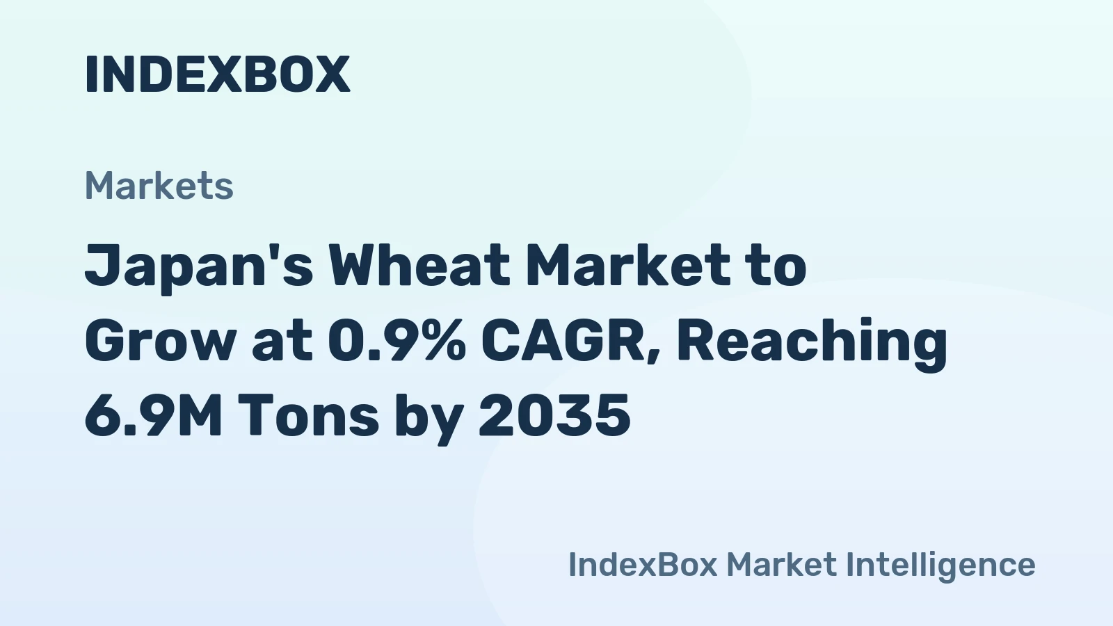 Japan's Wheat Market to Grow at 0.9% CAGR, Reaching 6.9M Tons by 2035
