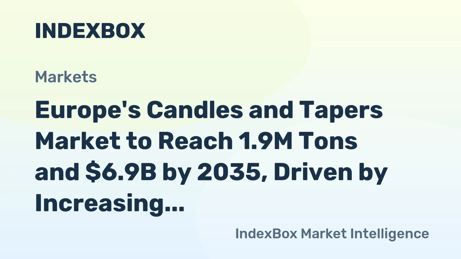 Europe's Candles and Tapers Market to Reach 1.9M Tons and $6.9B by 2035, Driven by Increasing Demand