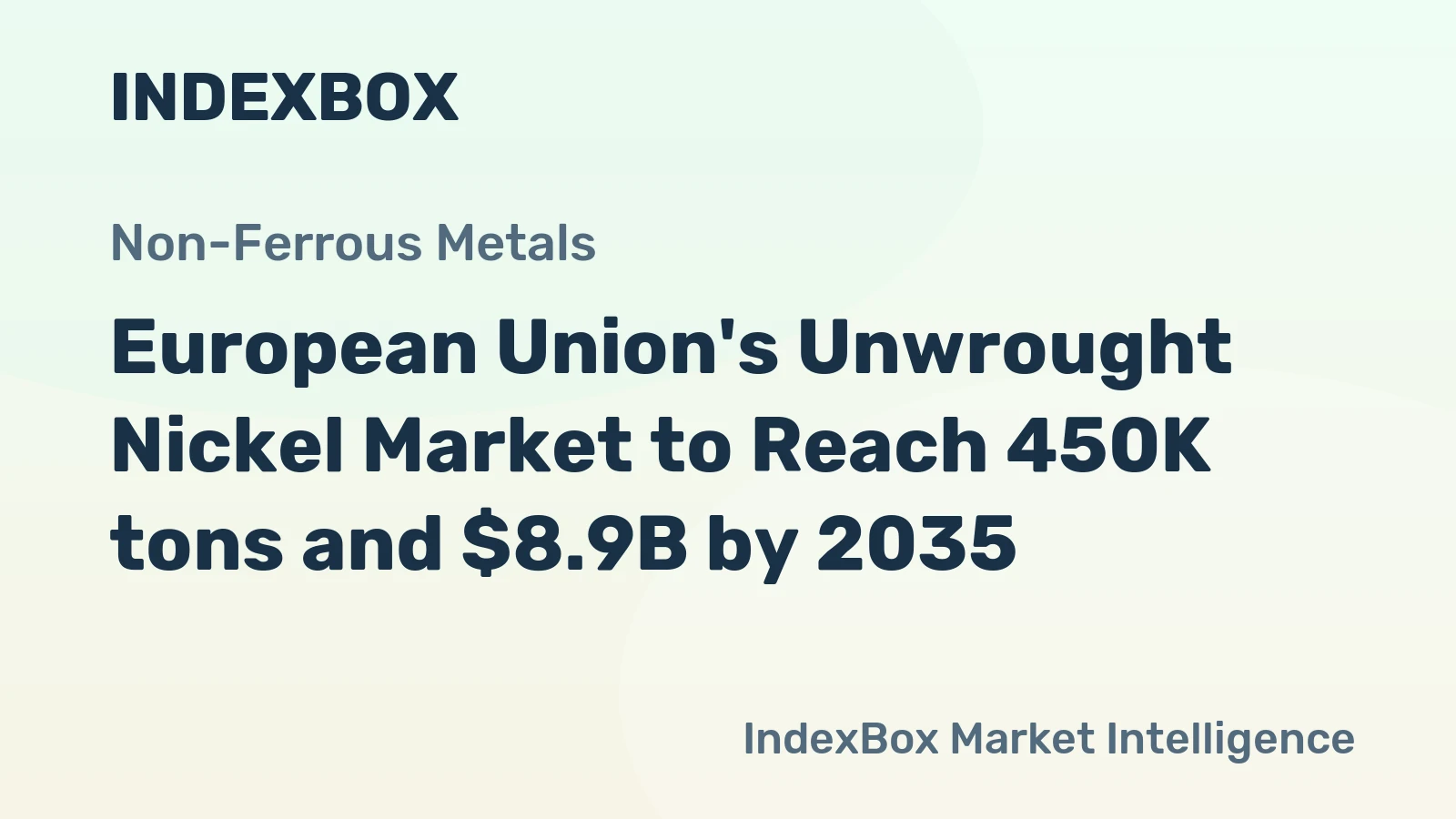 European Union's Unwrought Nickel Market to Reach 450K tons and $8.9B by 2035