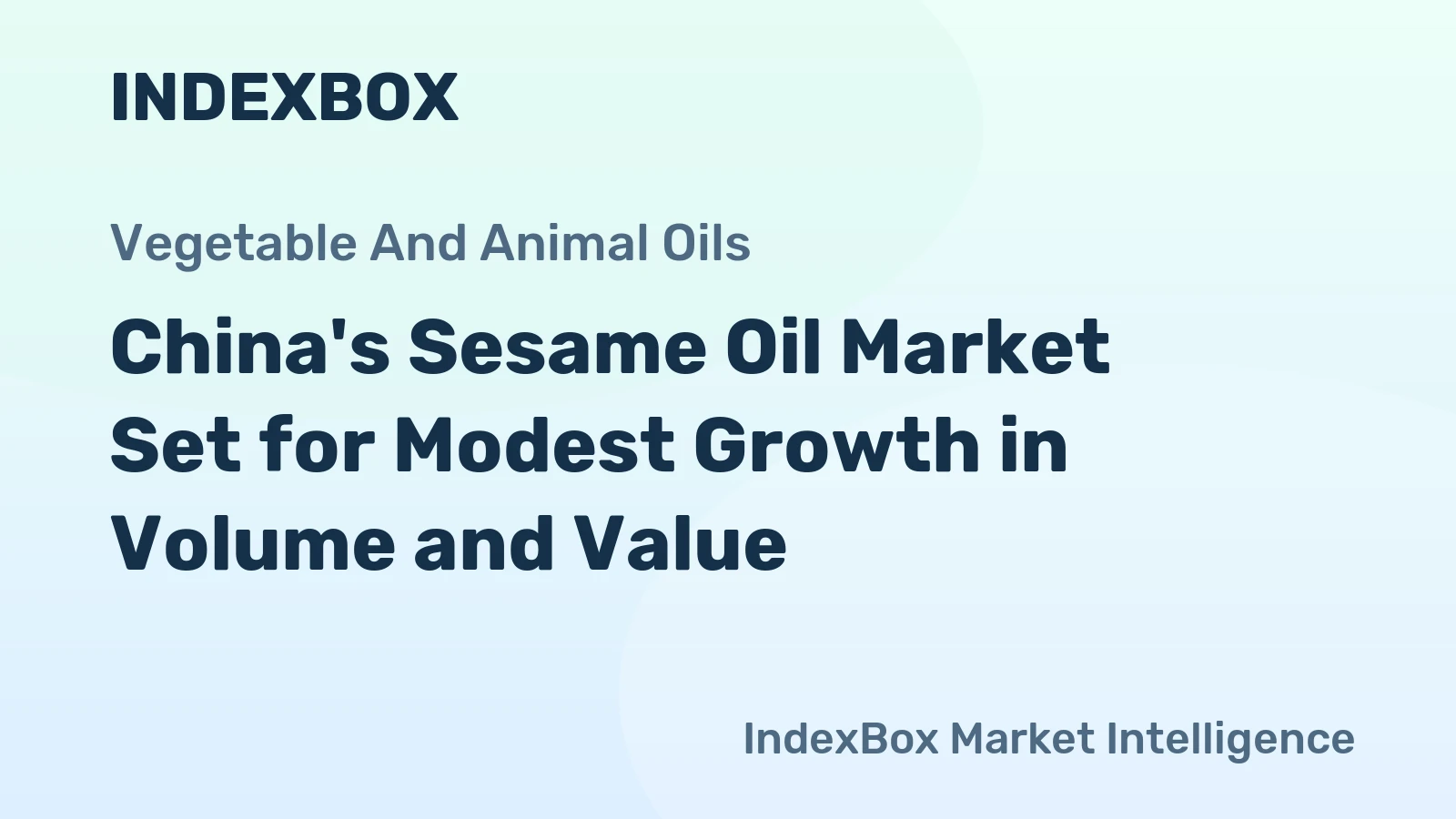 China's Sesame Oil Market Set for Modest Growth in Volume and Value