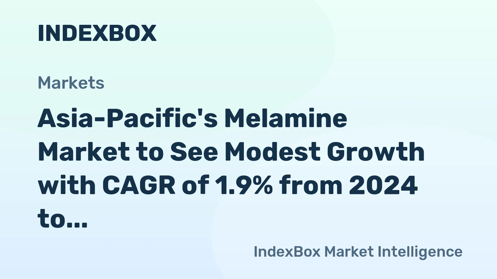 Asia-Pacific's Melamine Market to See Modest Growth with CAGR of 1.9% from 2024 to 2035