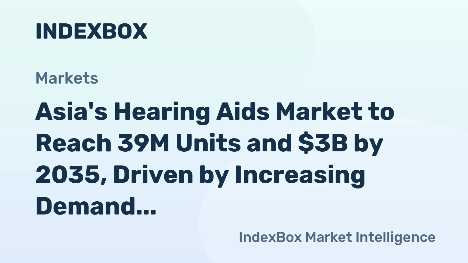 Asia's Hearing Aids Market to Reach 39M Units and $3B by 2035, Driven by Increasing Demand
