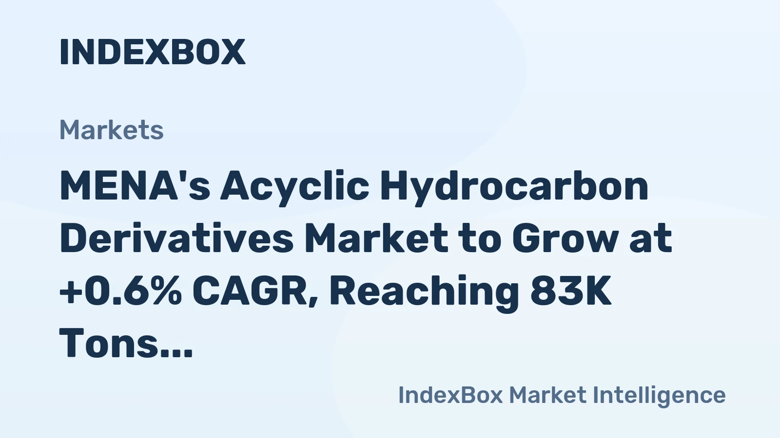 MENA's Acyclic Hydrocarbon Derivatives Market to Grow at +0.6% CAGR, Reaching 83K Tons by 2035