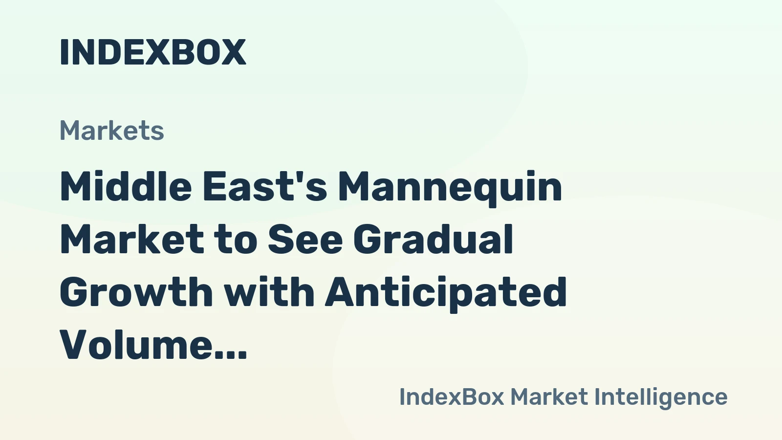 Middle East's Mannequin Market to See Gradual Growth with Anticipated Volume of 3.8K Tons and Value of $222M by 2035