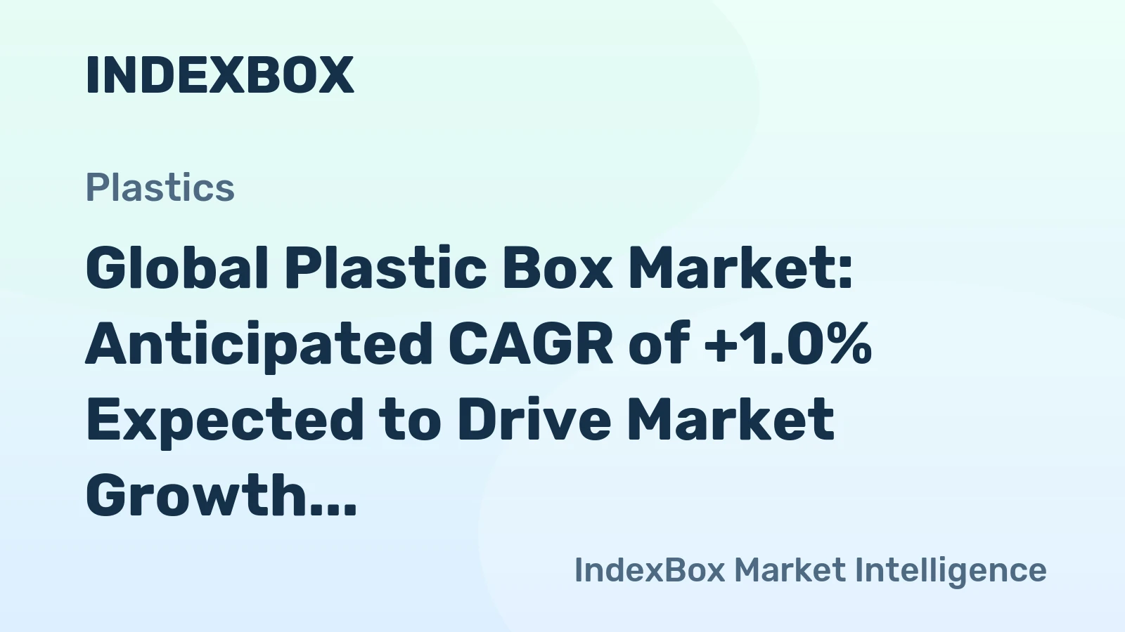 Global Plastic Box Market: Anticipated CAGR of +1.0% Expected to Drive Market Growth