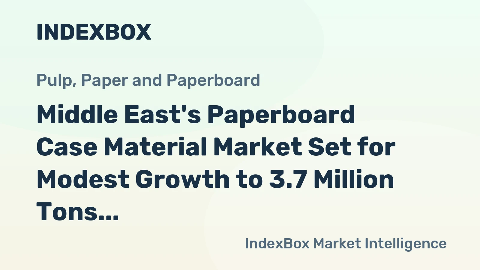 Middle East's Paperboard Case Material Market Set for Modest Growth to 3.7 Million Tons and $2.5 Billion by 2035