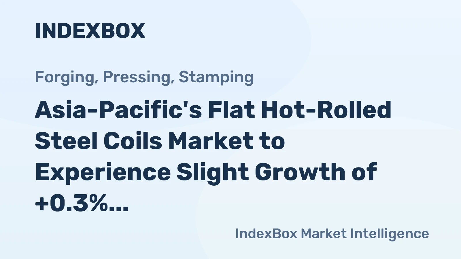 Asia-Pacific's Flat Hot-Rolled Steel Coils Market to Experience Slight Growth of +0.3% CAGR Over Next Decade