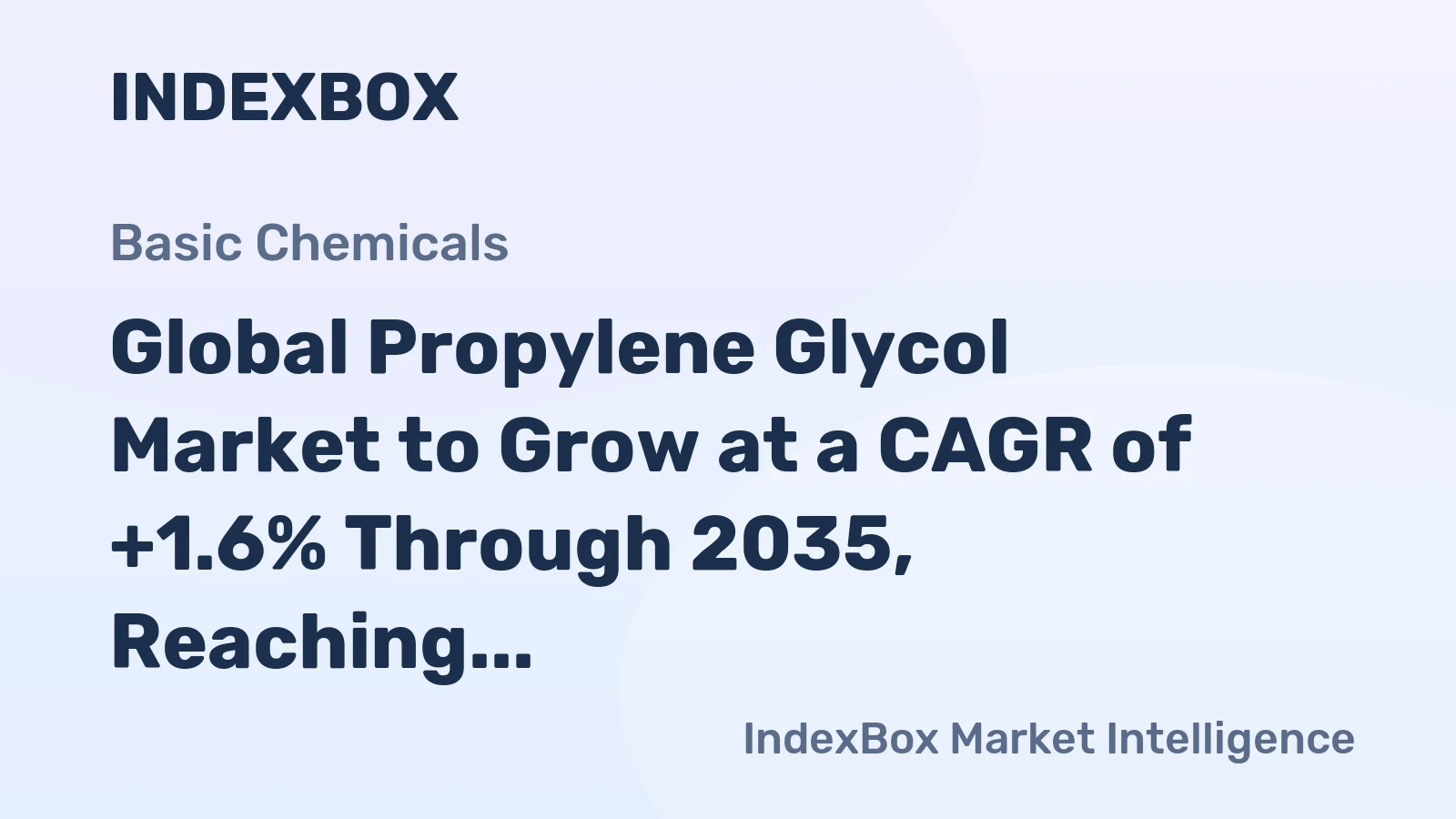 Global Propylene Glycol Market to Grow at a CAGR of +1.6% Through 2035, Reaching $15.5B in Value