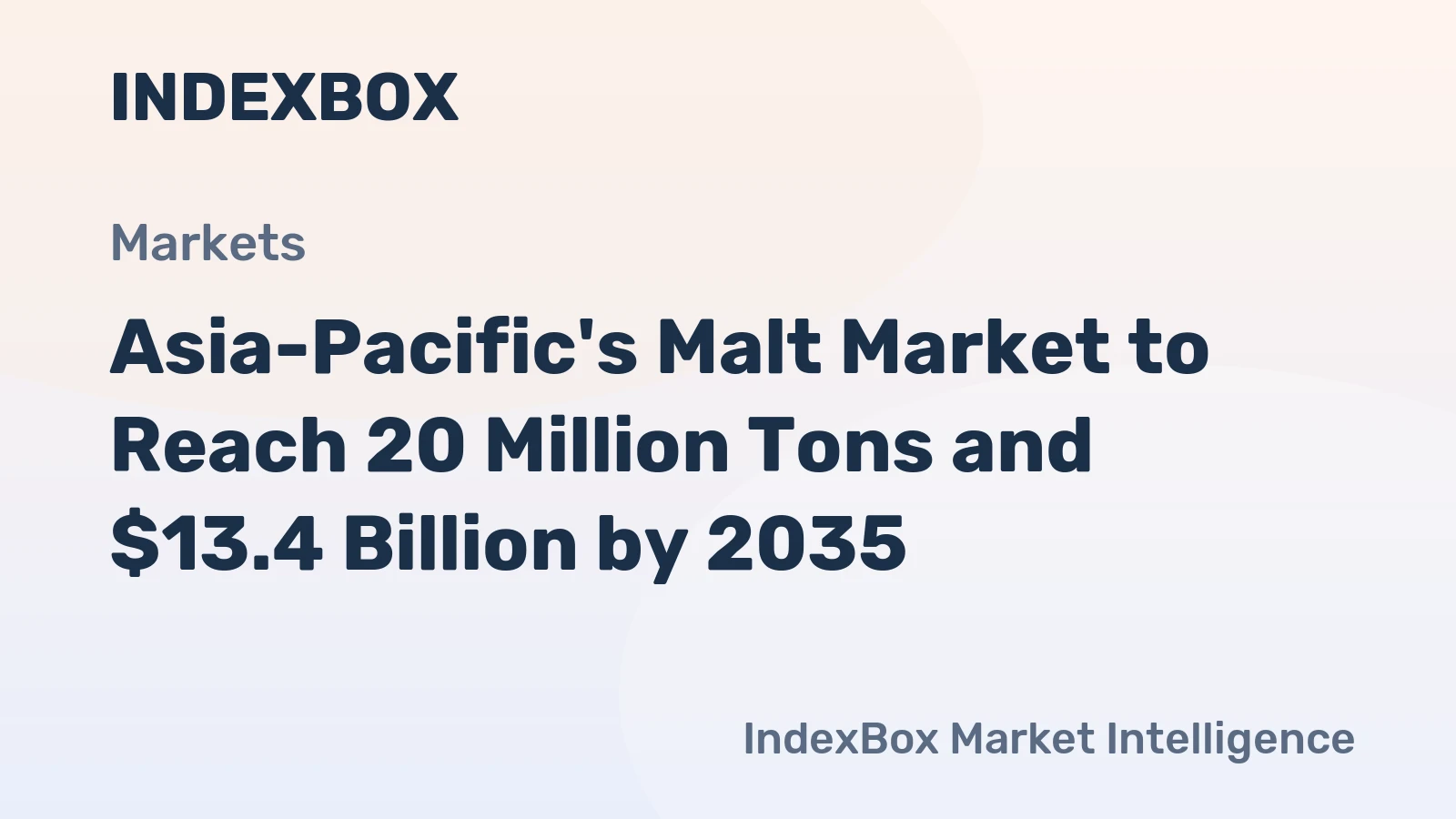 Asia-Pacific's Malt Market to Reach 20 Million Tons and $13.4 Billion by 2035