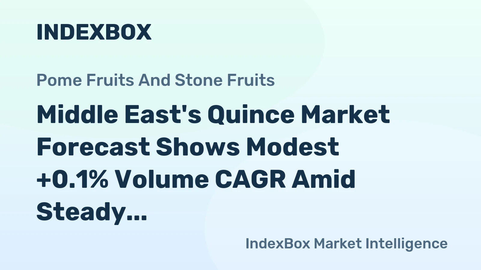 Middle East's Quince Market Forecast Shows Modest +0.1% Volume CAGR Amid Steady Demand