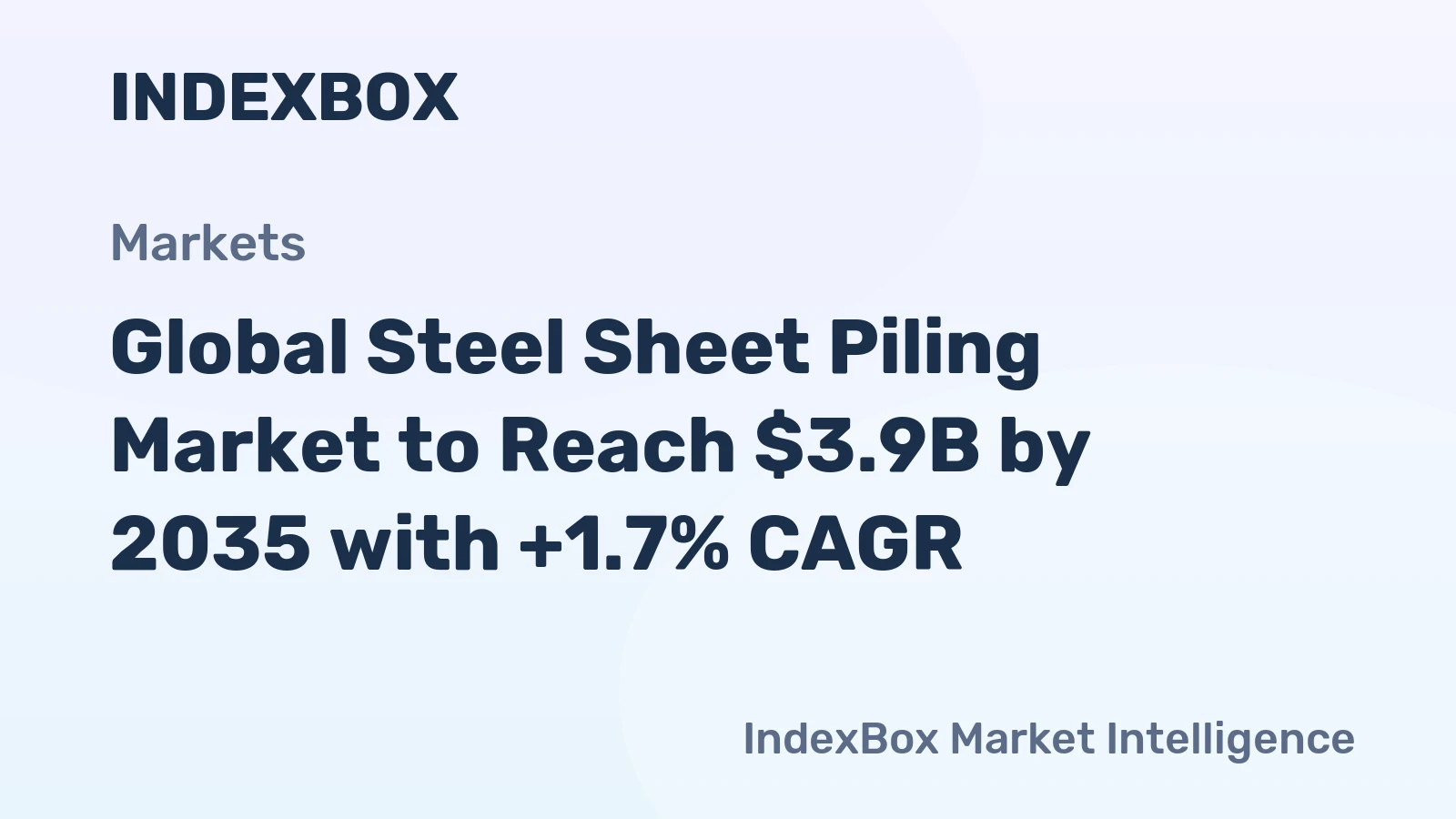 Global Steel Sheet Piling Market to Reach $3.9B by 2035 with +1.7% CAGR