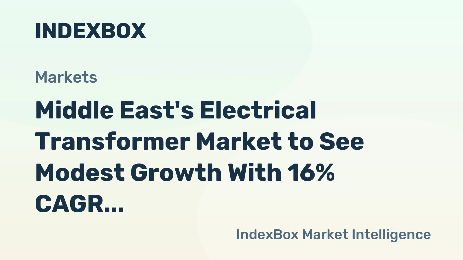Middle East's Electrical Transformer Market to See Modest Growth With 16% CAGR in Value Through 2035