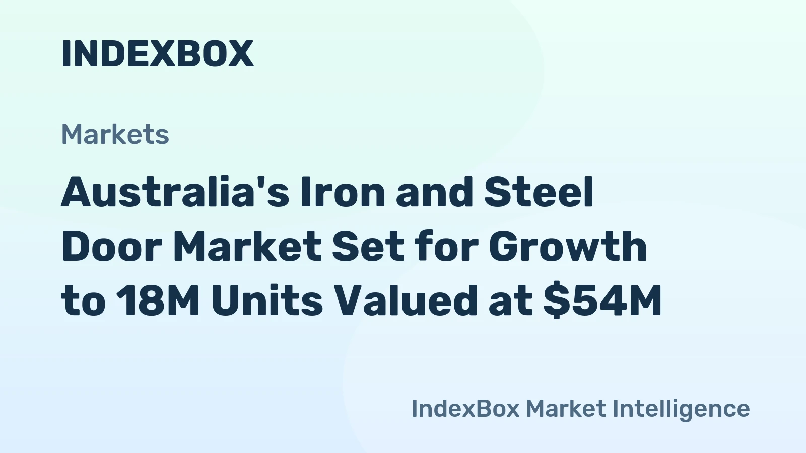 Australia's Iron and Steel Door Market Set for Growth to 18M Units Valued at $54M
