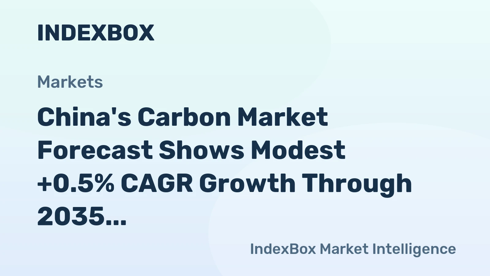 China's Carbon Market Forecast Shows Modest +0.5% CAGR Growth Through 2035