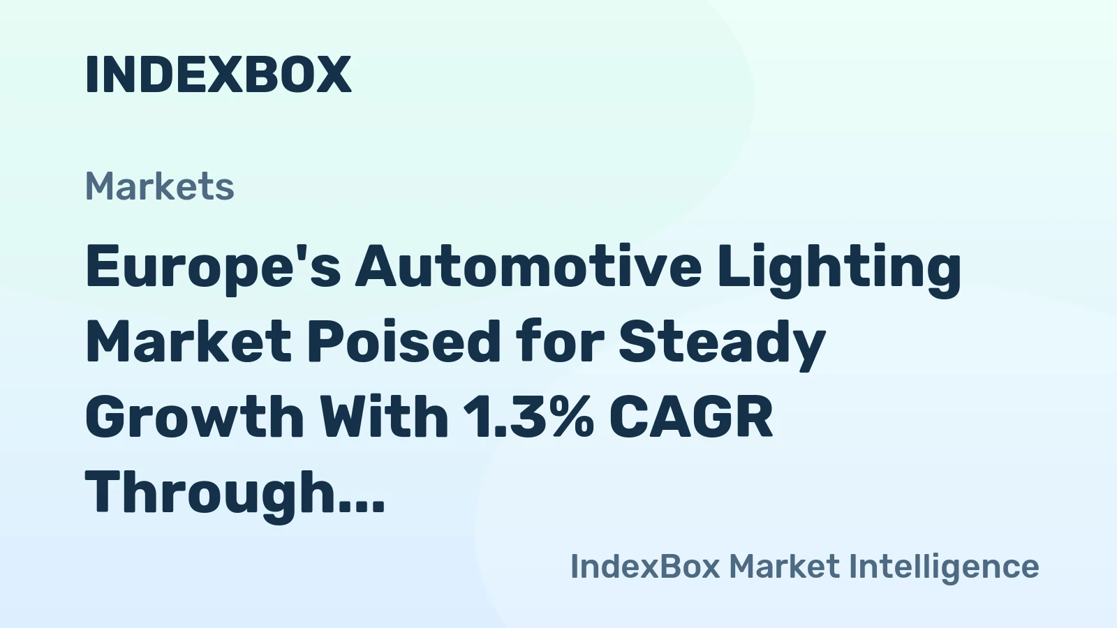 Europe's Automotive Lighting Market Poised for Steady Growth With 1.3% CAGR Through 2035