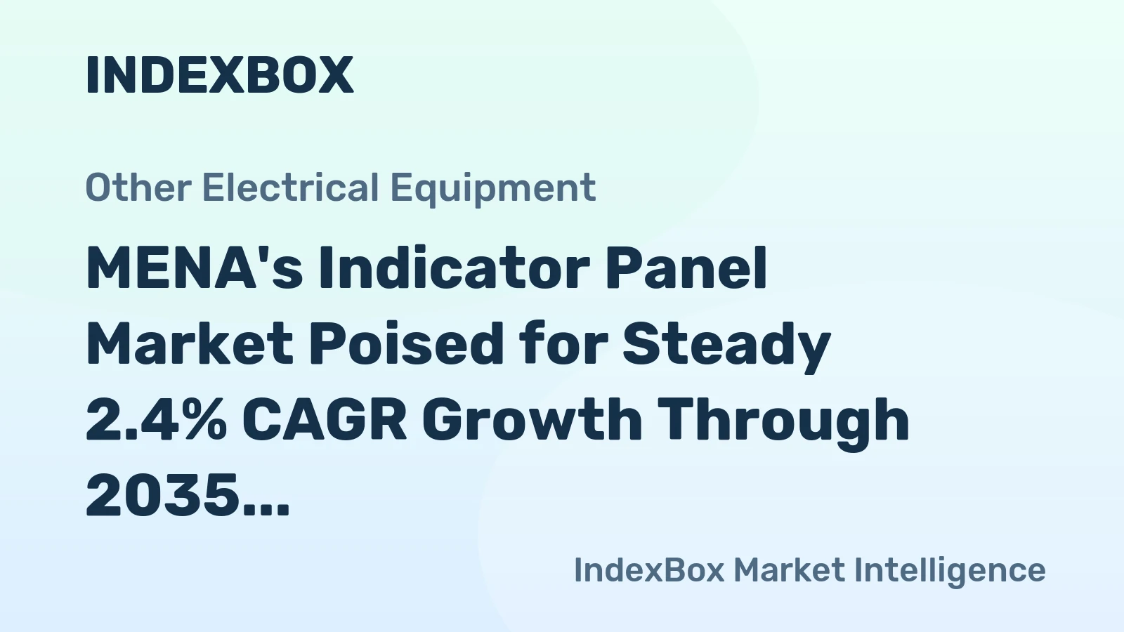 MENA's Indicator Panel Market Poised for Steady 2.4% CAGR Growth Through 2035