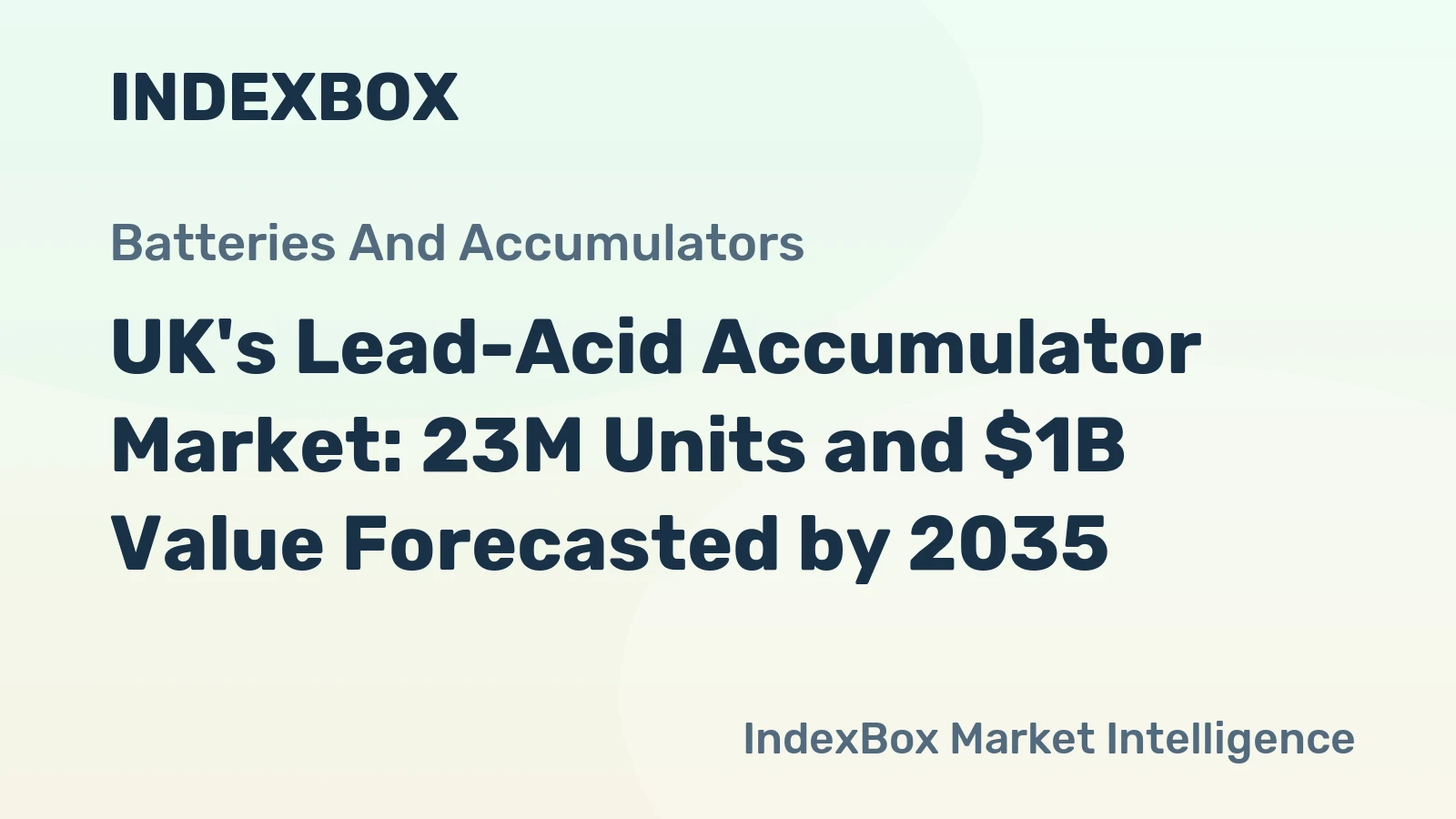 UK's Lead-Acid Accumulator Market: 23M Units and $1B Value Forecasted by 2035
