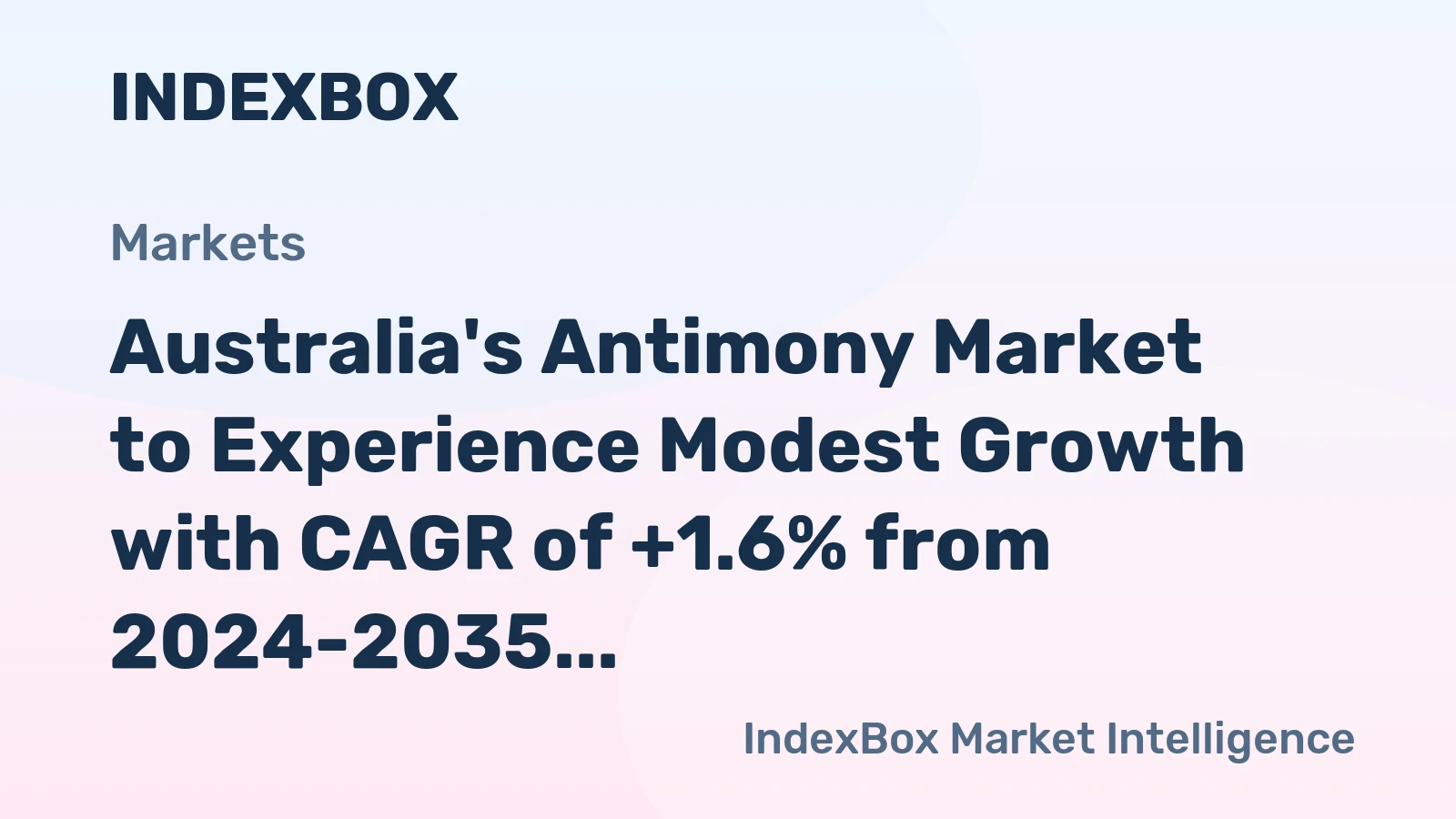 Australia's Antimony Market to Experience Modest Growth with CAGR of +1.6% from 2024-2035