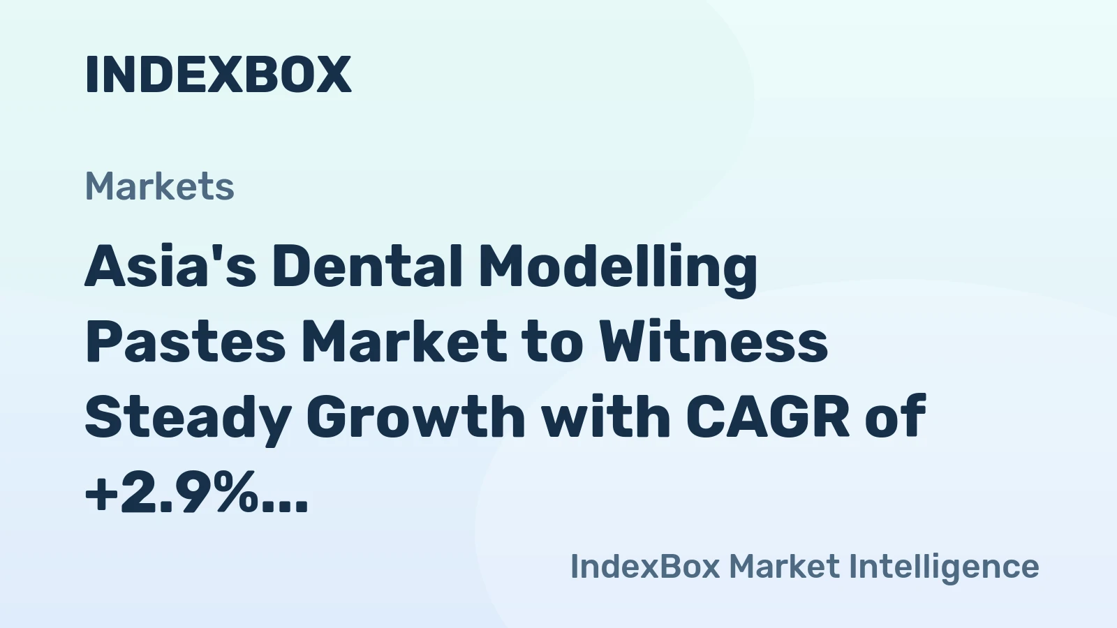 Asia's Dental Modelling Pastes Market to Witness Steady Growth with CAGR of +2.9% through 2035