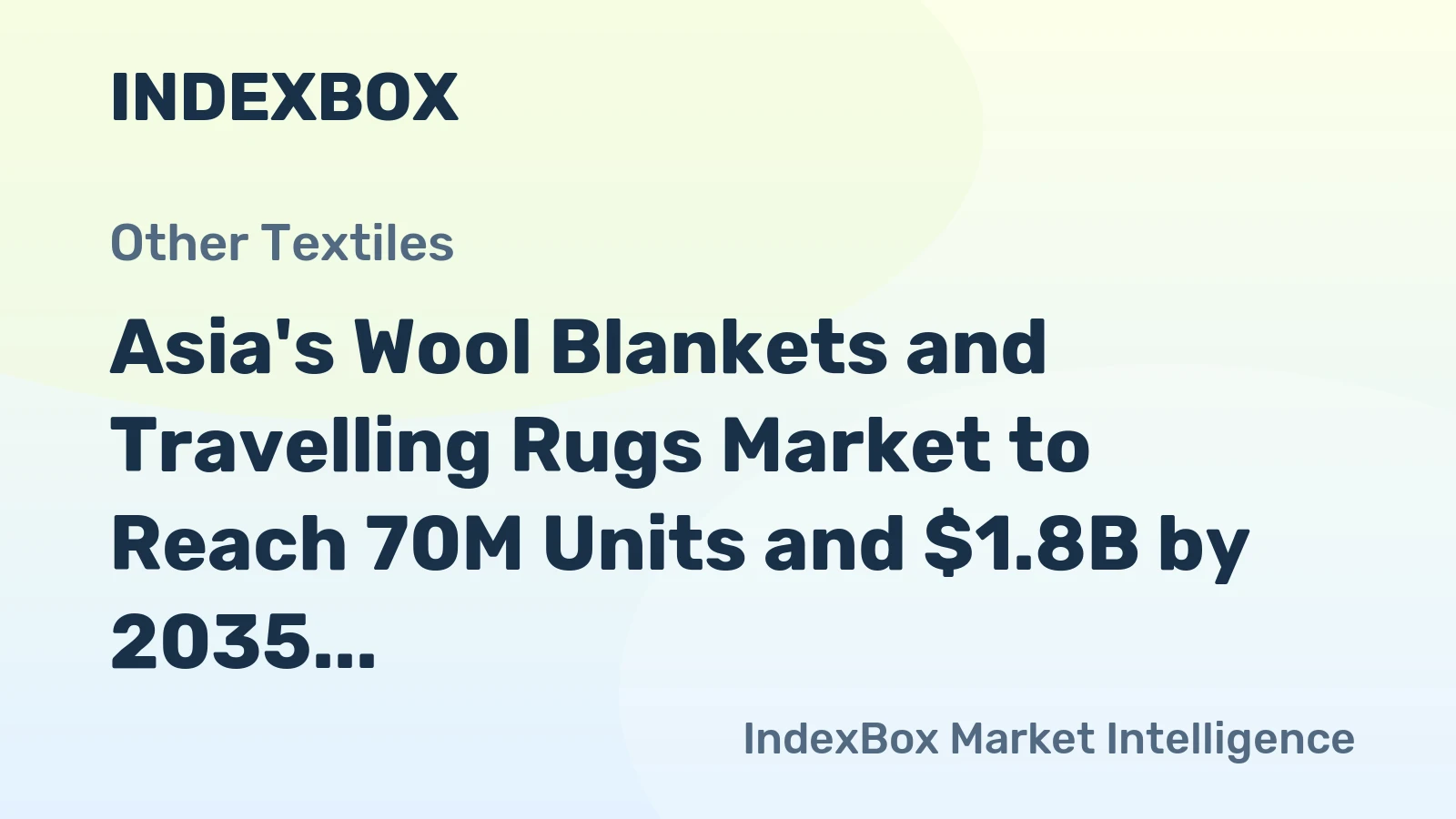 Asia's Wool Blankets and Travelling Rugs Market to Reach 70M Units and $1.8B by 2035