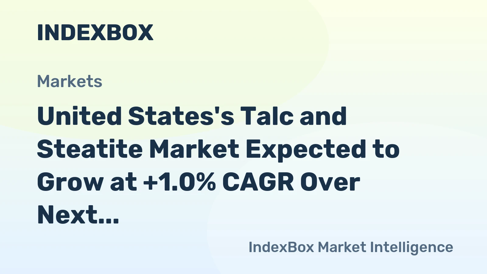 United States's Talc and Steatite Market Expected to Grow at +1.0% CAGR Over Next Decade