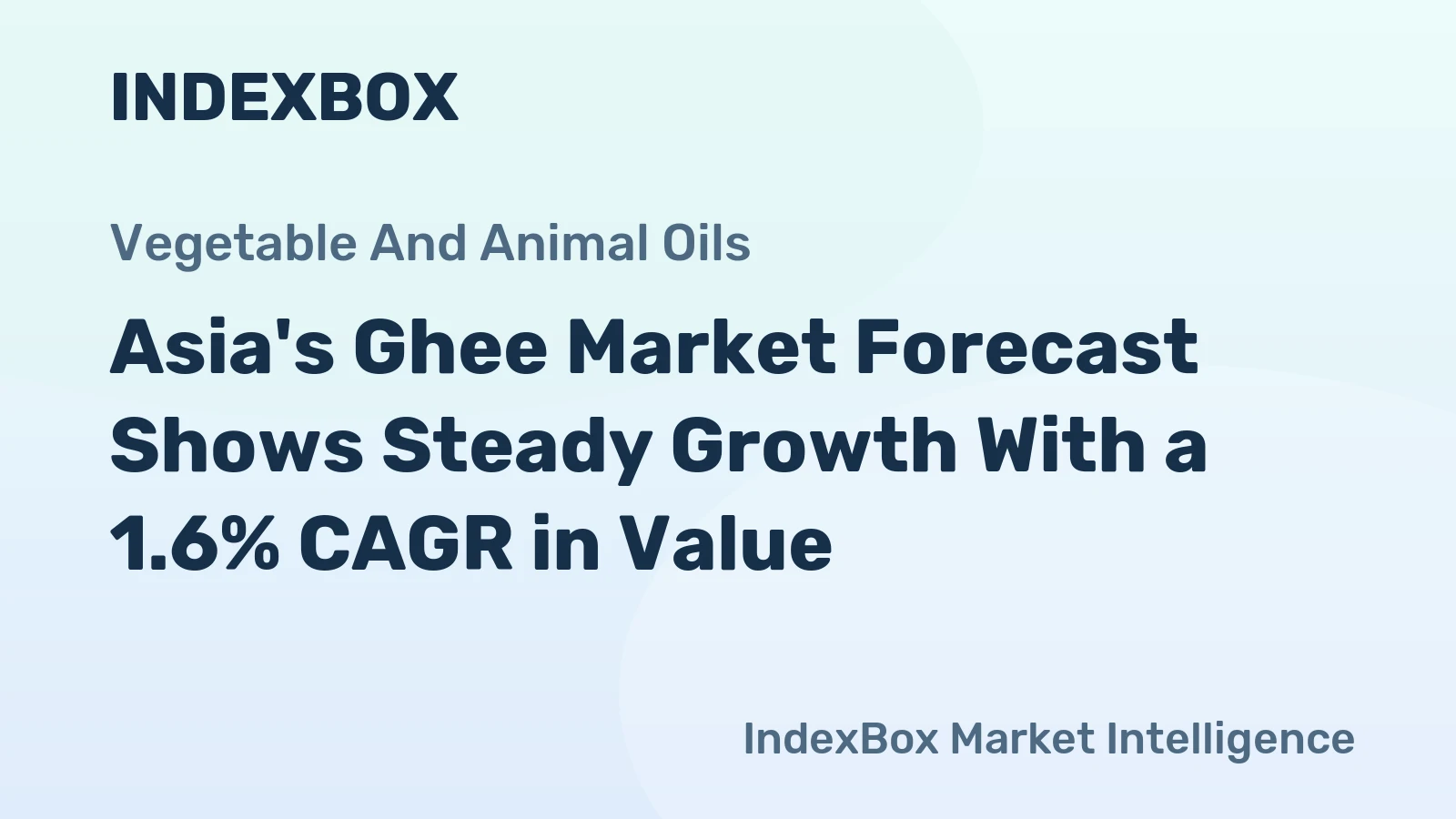 Asia's Ghee Market Forecast Shows Steady Growth With a 1.6% CAGR in Value