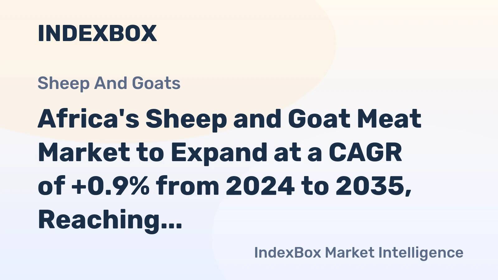 Africa's Sheep and Goat Meat Market to Expand at a CAGR of +0.9% from 2024 to 2035, Reaching 3.7M Tons