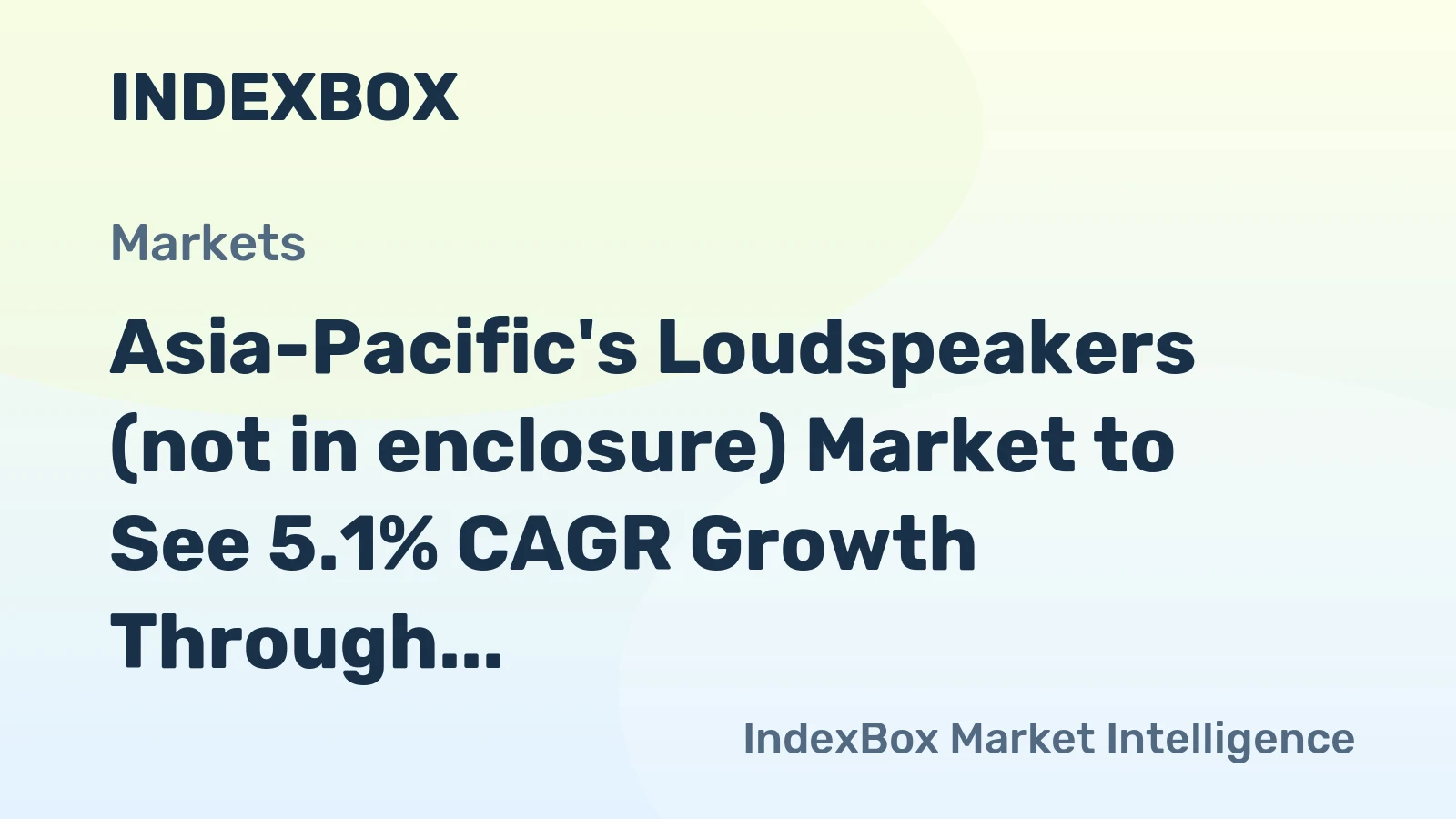 Asia-Pacific's Loudspeakers (not in enclosure) Market to See 5.1% CAGR Growth Through 2035
