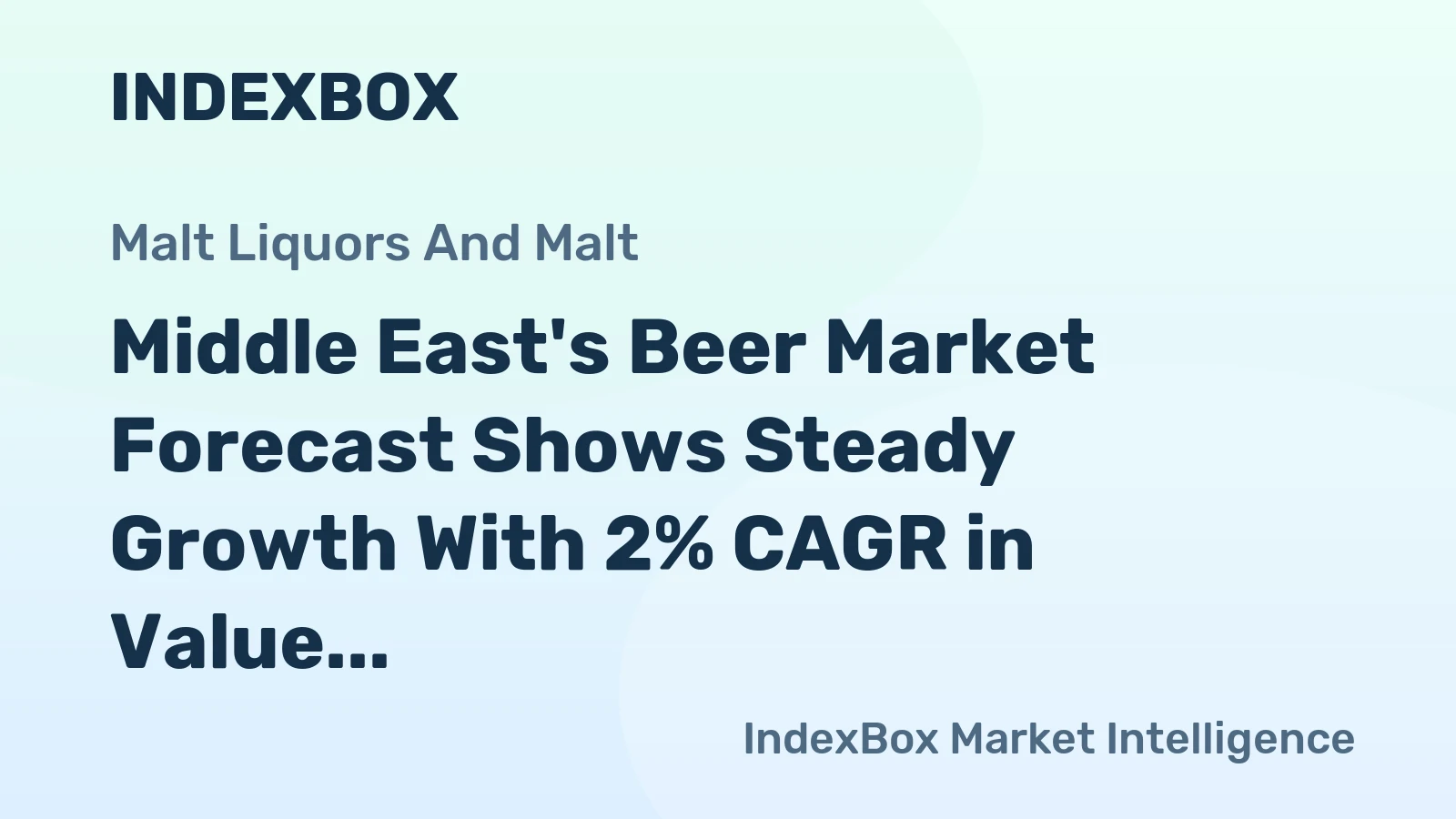 Middle East's Beer Market Forecast Shows Steady Growth With 2% CAGR in Value Through 2035