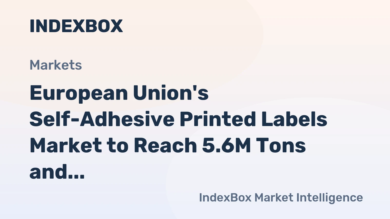 European Union's Self-Adhesive Printed Labels Market to Reach 5.6M Tons and $12.3B by 2035