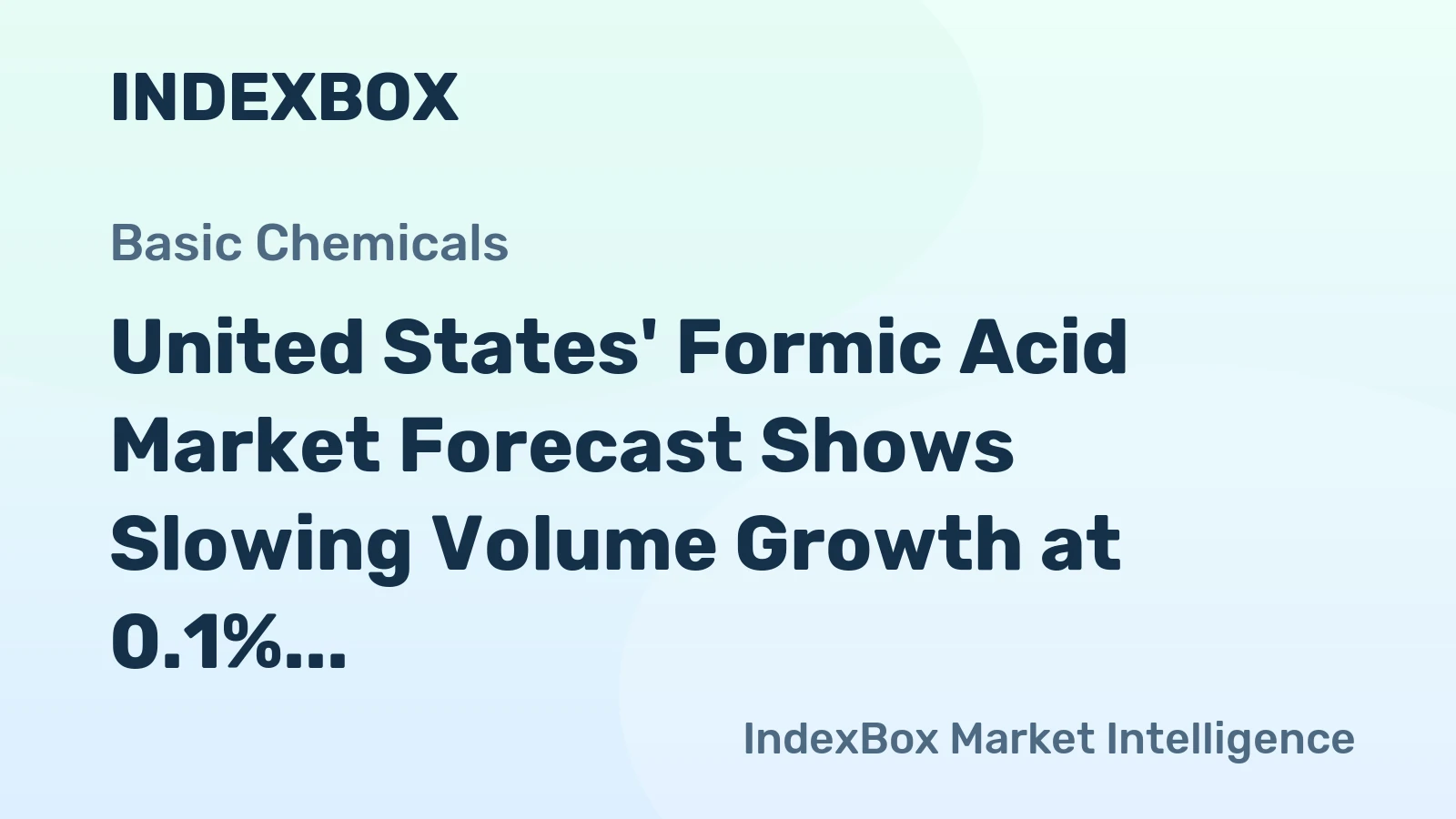 United States' Formic Acid Market Forecast Shows Slowing Volume Growth at 0.1% CAGR Through 2035