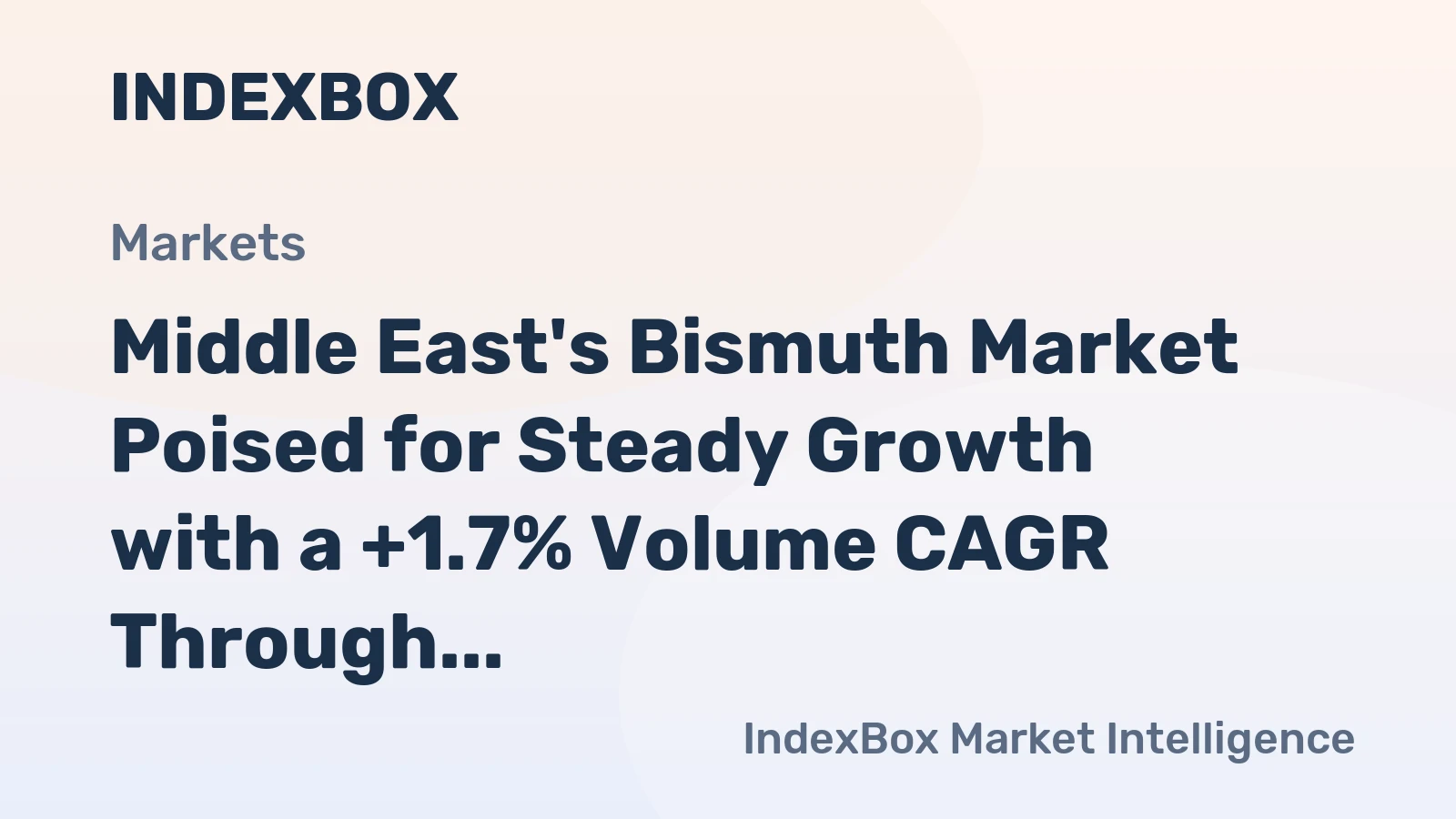 Middle East's Bismuth Market Poised for Steady Growth with a +1.7% Volume CAGR Through 2035