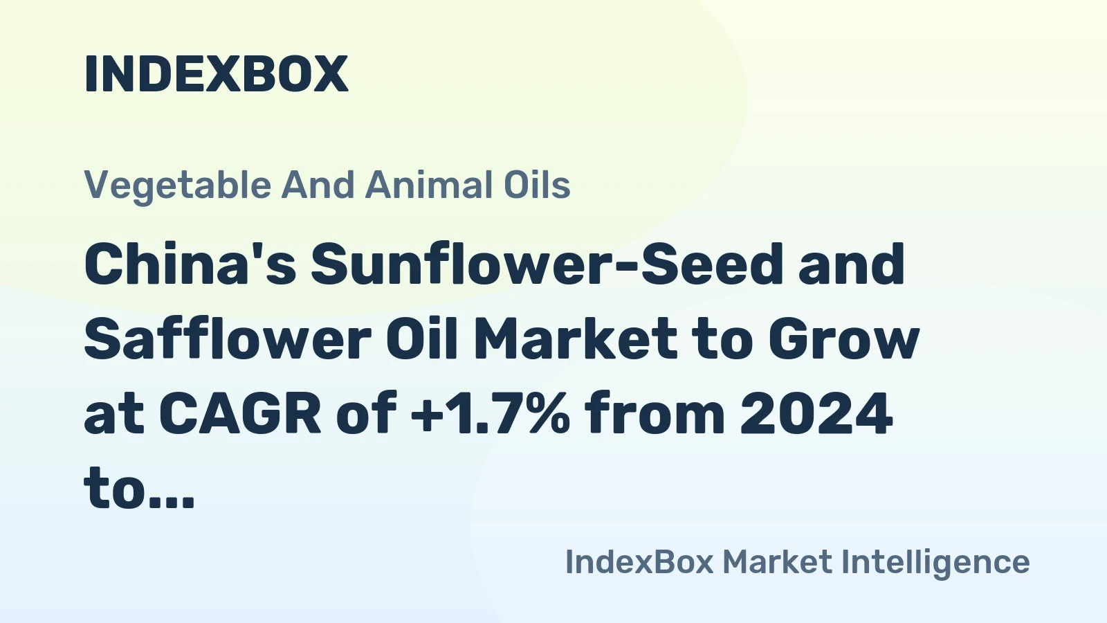 China's Sunflower-Seed and Safflower Oil Market to Grow at CAGR of +1.7% from 2024 to 2035