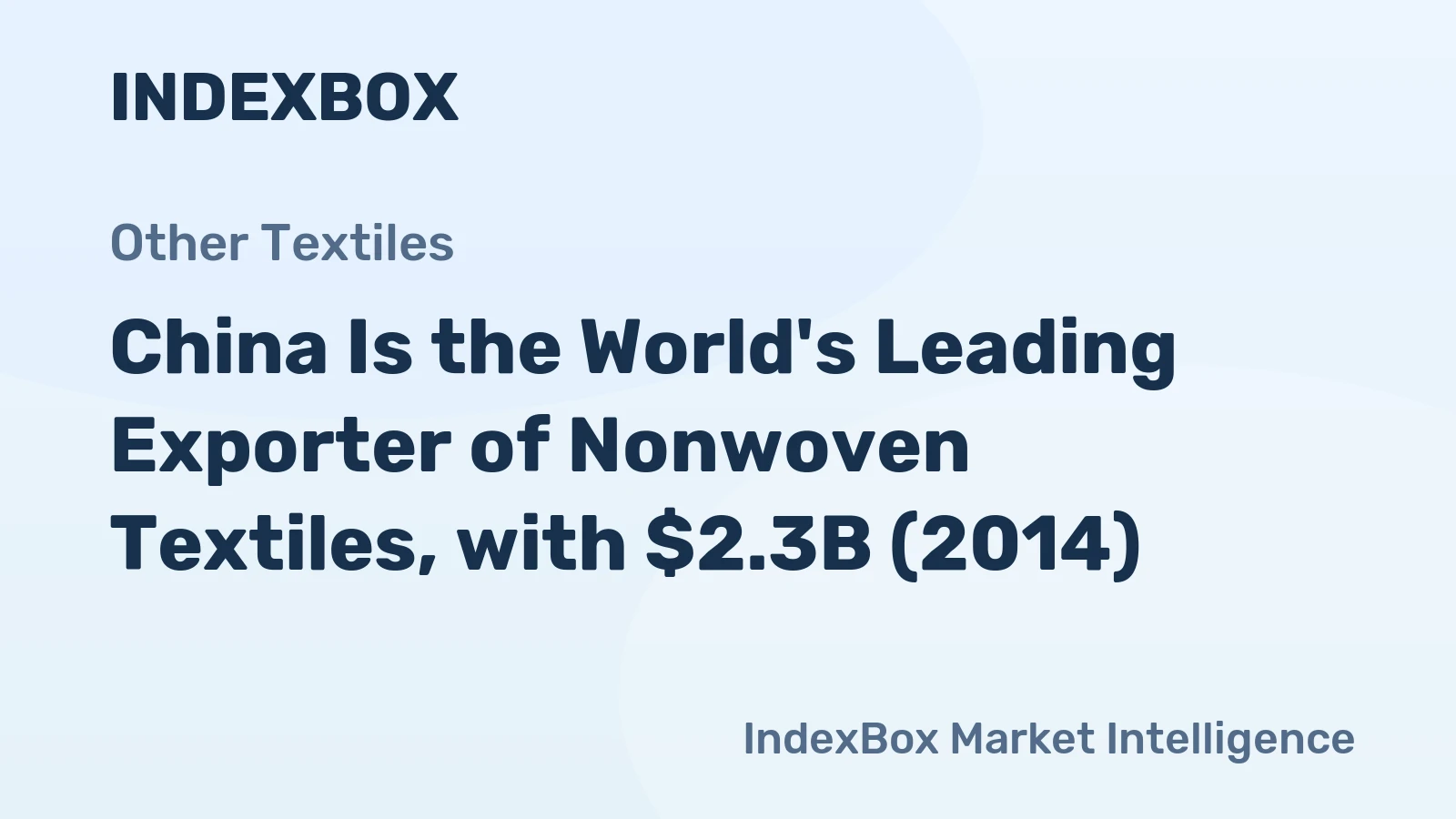 China Is the World's Leading Exporter of Nonwoven Textiles, with $2.3B (2014)