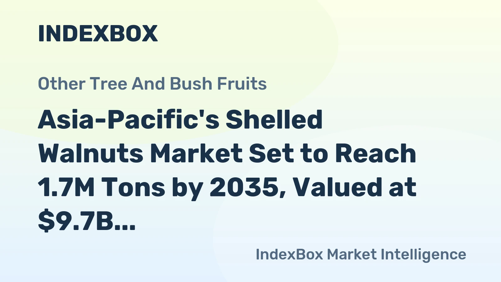 Asia-Pacific's Shelled Walnuts Market Set to Reach 1.7M Tons by 2035, Valued at $9.7B