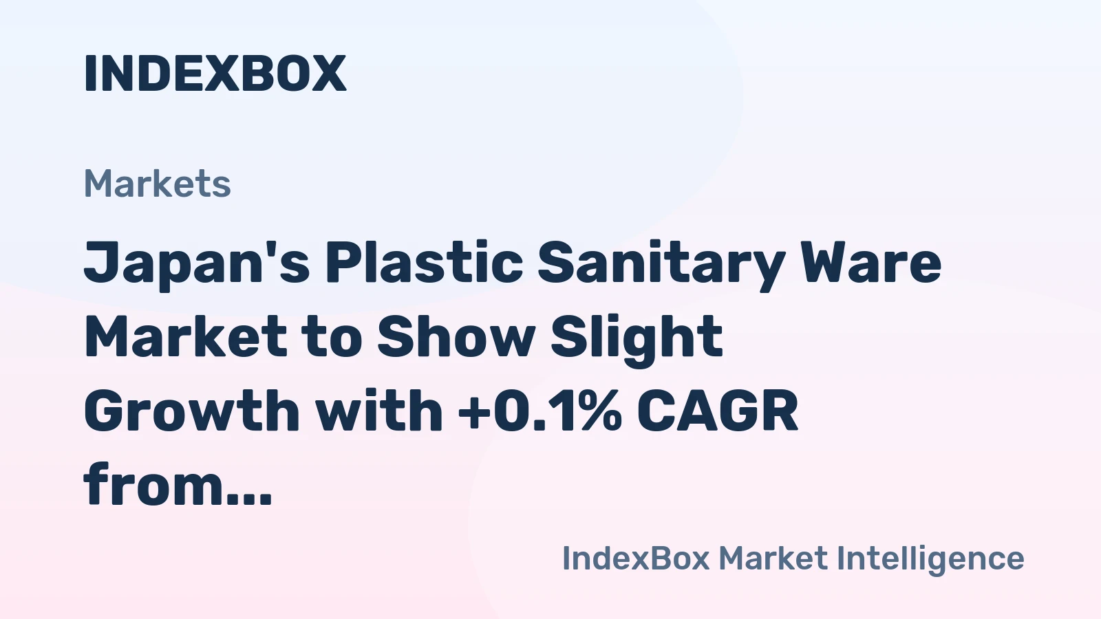 Japan's Plastic Sanitary Ware Market to Show Slight Growth with +0.1% CAGR from 2024 to 2035
