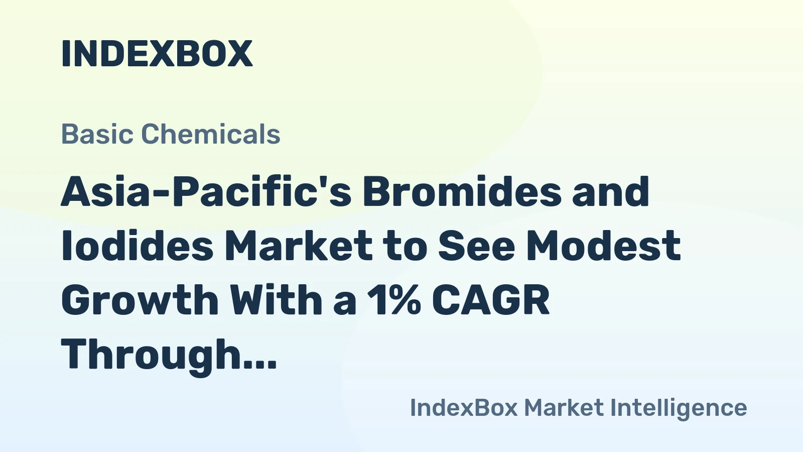 Asia-Pacific's Bromides and Iodides Market to See Modest Growth With a 1% CAGR Through 2035