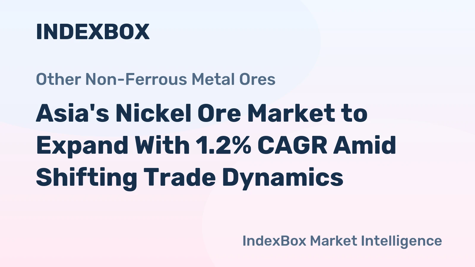 Asia's Nickel Ore Market to Expand With 1.2% CAGR Amid Shifting Trade Dynamics
