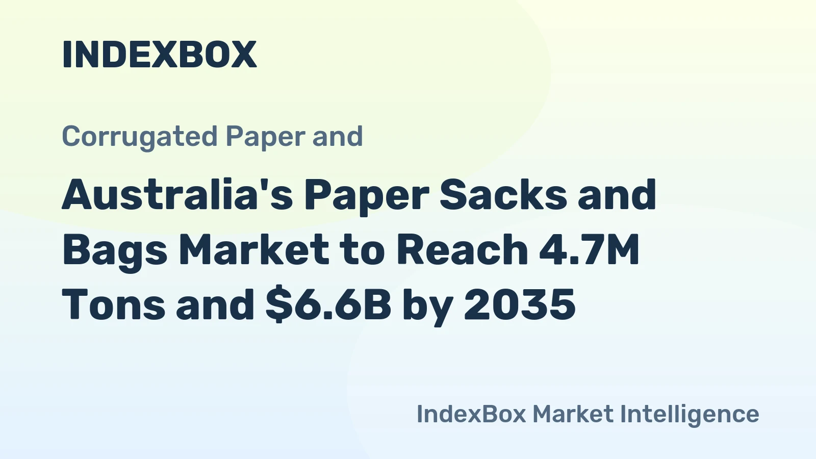 Australia's Paper Sacks and Bags Market to Reach 4.7M Tons and $6.6B by 2035